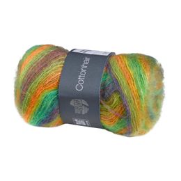Cottonhair von Lana Grossa, Orange/Gr&uuml;n/Blauviolett/Graubraun, aus Mohair