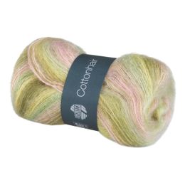 Cottonhair von Lana Grossa, Vanille/Rosa/Dunkeloliv/Lindgr&uuml;n, aus Mohair