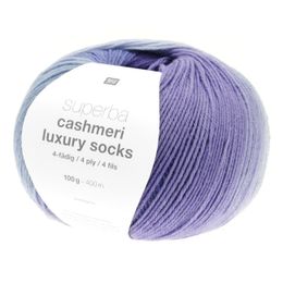 Sockenwolle Superba Cashmeri Luxury Socks 4-f&auml;dig von Rico Design, Violett, aus Schurwolle