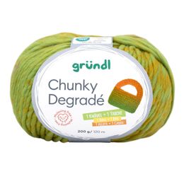 gr&uuml;ndl Chunky Degrad&eacute; von Gr&uuml;ndl, Apfelgr&uuml;n/Senf/K&uuml;rbis, aus Schurwolle