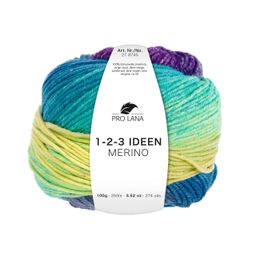 1-2-3 Ideen Merino von Pro Lana, Lila/Blau/Gr&uuml;n, aus Schurwolle
