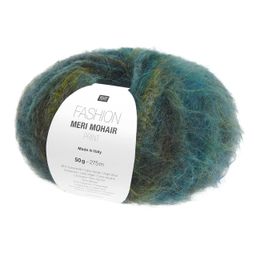 Fashion Meri Mohair Print von Rico Design, Deep Sea, aus Schurwolle