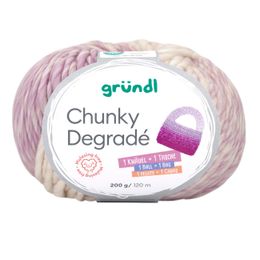 gr&uuml;ndl Chunky Degrad&eacute; von Gr&uuml;ndl, Flieder/Wollwei&szlig;/Neonpink, aus Schurwolle