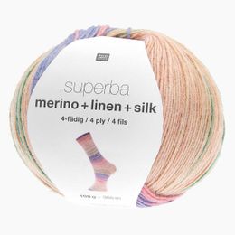 Sockenwolle Superba Merino + Linen + Silk von Rico Design, Joy, aus Schurwolle