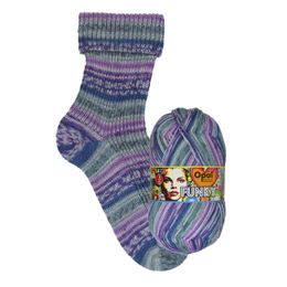 Sockenwolle Funky 4-fach von Opal, Tobender St&ouml;ckelschuh, aus Schurwolle