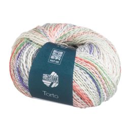 Torto von Lana Grossa, Rohwei&szlig;/Rosa/Gr&uuml;n/Orange/Blau, aus Baumwolle