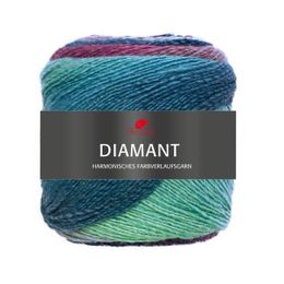 Diamant von Pro Lana, Mint/Weinrot/Jeans, aus Schurwolle