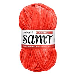 Samt von myboshi, Flamingo, aus Polyester