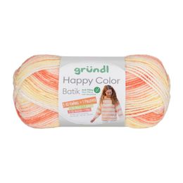 gr&uuml;ndl Happy Color Batik von Gr&uuml;ndl, Wei&szlig;/Koralle/Apricot/Blassgelb, aus Polyacryl