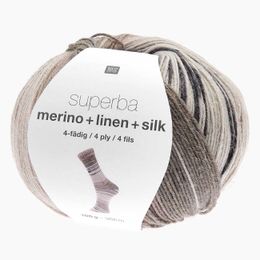 Sockenwolle Superba Merino + Linen + Silk von Rico Design, Hipster, aus Schurwolle