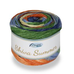 Shiva Summer von Rellana Garne, Dunkelblau/Creme/Gr&uuml;n/Kastanie, aus Viskose