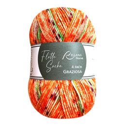 Sockenwolle Flotte Socke 4-fach Graziosa von Rellana Garne, Orange, aus Schurwolle