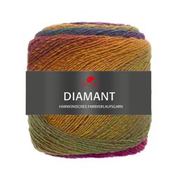 Diamant von Pro Lana, Gr&uuml;n/Gelb/Weinrot, aus Schurwolle