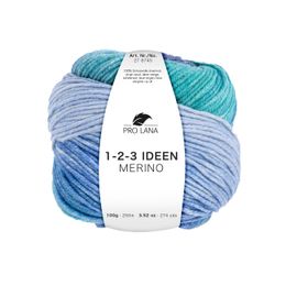 1-2-3 Ideen Merino von Pro Lana, Smaragd/Blau/Marine, aus Schurwolle