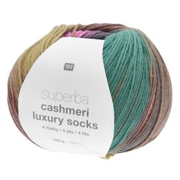 Sockenwolle Superba Cashmeri Luxury Socks 4-f&auml;dig von Rico Design, Retro, aus Schurwolle
