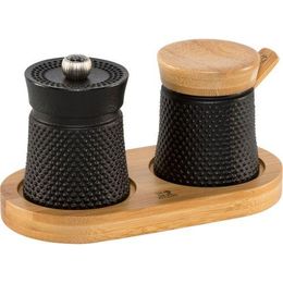 Peugeot Bali Fonte Pfefferm&uuml;hle Salzstreuer+ Tray 8cm BLACK