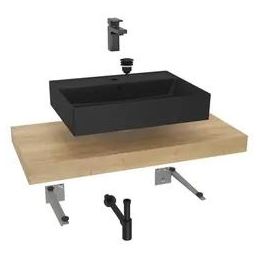 Hansgrohe Dolce Badezimmer-Set mit Waschbecken 100x8x50 cm Eiche Halifax KSETDO16