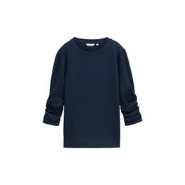 Tom Tailor Damen Jacquard Sweatshirt, blau, Uni, Gr. XS