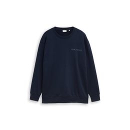 Tom Tailor Herren Plus Size - Sweatshirt mit Logo-Print, blau, Uni, Gr. 2XL