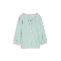 Tom Tailor Damen Blusenshirt mit Streifenmuster, gr&uuml;n, Gestreift, Gr. M