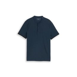 Tom Tailor Denim Herren Piqu&eacute; Poloshirt mit Stehkragen, blau, Meliert, Gr. XL