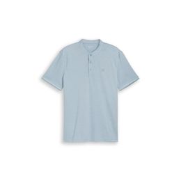 Tom Tailor Denim Herren Piqu&eacute; Poloshirt mit Stehkragen, blau, Meliert, Gr. S