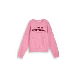 Tom Tailor Denim Damen Loose Fit Sweatshirt, rosa, Uni, Gr. L