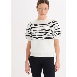 bonprix Pullover mit Puff&auml;rmeln, wei&szlig;