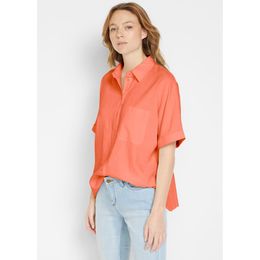 bonprix Oversize Halbarmbluse mit Leinen, orange, Gr.50, L&auml;ssige Bluse im Oversizeschnitt, aus Leinen