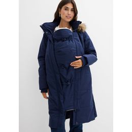 bonprix Wattierter 3-in-1 Umstands- und Tragemantel, blau, Gr.54, Warmer Steppmantel f&uuml;r die Schwangerschaft und danach