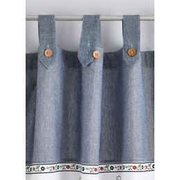 bonprix Bio Baumwoll Vorhang mit Raffhalter (1er Pack), blau, mit Baumwolle