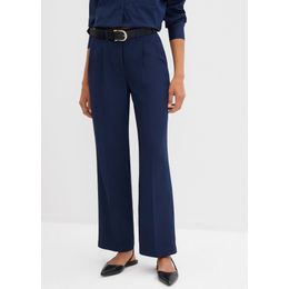 bonprix Flie&szlig;ende Bundfaltenhose, blau