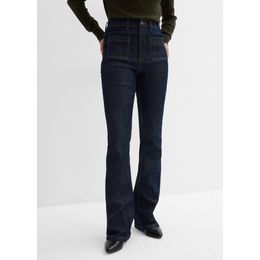 bonprix Bootcut-Jeans High Waist Bequembund, blau, Gr.46, Bootcut-Jeans High Waist, Bequembund, 82% Baumwolle