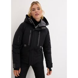 bonprix wasserdichte Ski-Jacke mit Schneefang, schwarz, Gr.46, Wasserdichte Skijacke