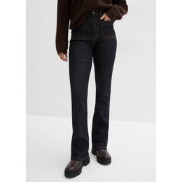 bonprix Bootcut-Jeans High Waist Bequembund, schwarz, Gr.48, Bootcut-Jeans High Waist, Bequembund, 82% Baumwolle