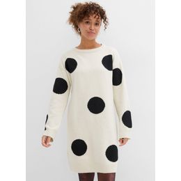 bonprix Oversize Strickkleid mit Punkten, beige, Gr.36/38 (S), Modisches Oversize-Strickkleid mit Punkten