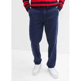 bonprix Relaxed Fit Chinohose mit Komfortbund Straight, blau, 100% Baumwolle