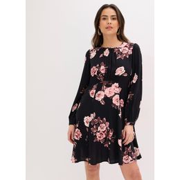 bonprix elegantes Kleid aus Viskose, schwarz, Gr.46, luftiges viskose Kleid, aus Viskose
