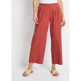 bonprix Leinenhose, rot, Leinen,Viskose