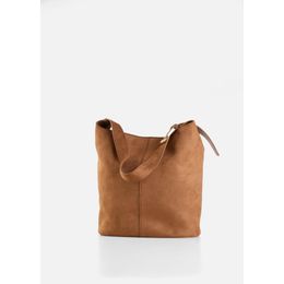bonprix Beuteltasche mit Schnallendetail, braun, Vegan