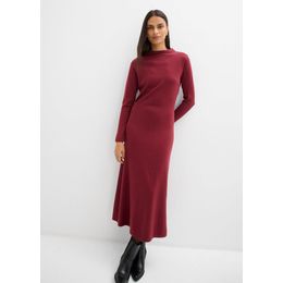 bonprix Feinstrick-Maxikleid mit Kaschmiranteil, rot, mit Baumwolle