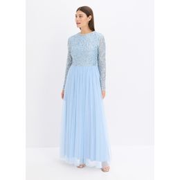 bonprix Maxikleid mit Paillettenstickerei, blau