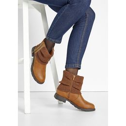 bonprix Boots mit Strickeinsatz, braun
