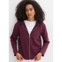 bonprix Kapuzen-Sweatjacke mit recyceltem Polyester, braun, mit Baumwolle