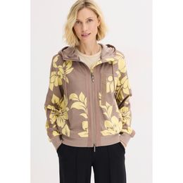 bonprix Sweatjacke mit Baumwolle, braun, mit Baumwolle