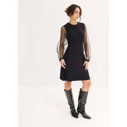 bonprix Strickkleid aus flie&szlig;endem Viskose-mix, schwarz, Viskose