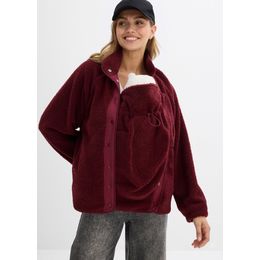 bonprix 3-in-1 Umstands- und Tragejacke aus Teddyfleece, rot, Gr.48/50 (XL), Weiche Fleecejacke f&uuml;r die Schwangerschaft und danach