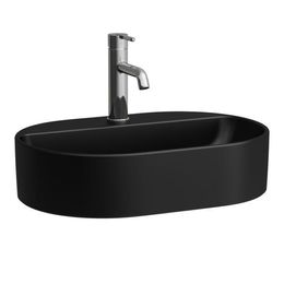 Laufen SAVOY Waschtisch-Schale H8129457161041 38x55cm, oval, mit &Uuml;berlauf, 1 Hahnloch, schwarz matt