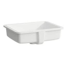 Laufen Savoy Einbau-Waschtisch H8189480001551 50x39,5cm, unten, ohne Hahnloch, rechteckig, wei&szlig;, mit &Uuml;berlauf, Unterseite glasiert