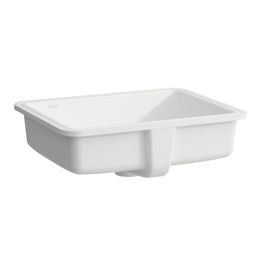 Laufen Savoy Einbau-Waschtisch H8189487571091 50x39,5cm, unten, ohne Hahnloch, rechteckig, mit &Uuml;berlauf, wei&szlig; matt